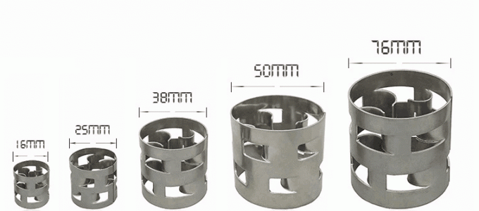 304L Metal Pall Ring , Random Tower Packing For Distillation Column 25mm
