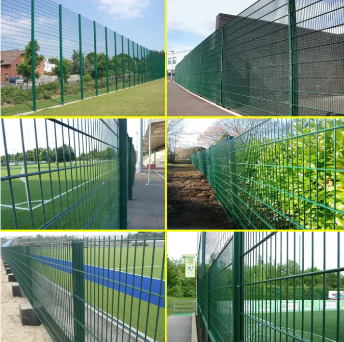 Low Carbon Steel Pvc Coated Double Loop Wire Fencing 50mm X 200mm Mesh Size
