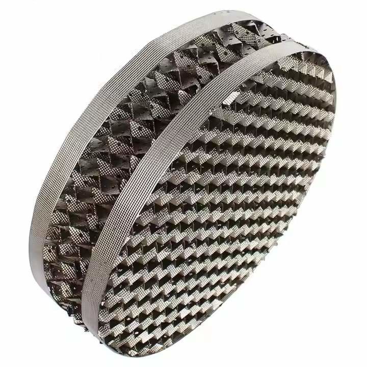 SS 316L Chemical Column Tower Packing Wire Gauze Corrugated Structured Packing