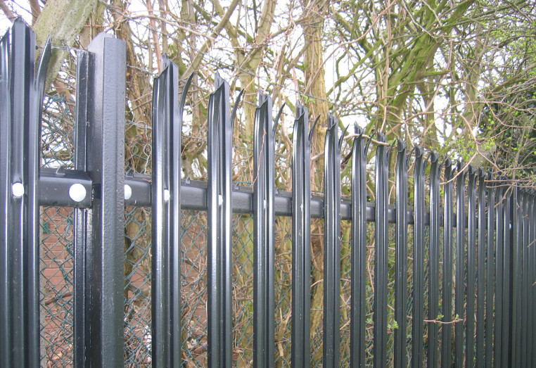 Tubular Security Palisade Fencing Electric Welded Steel Flat Bar For ...