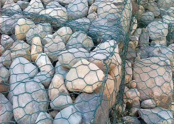 Powder Coated Gabion Box / Welded Gabion Stone Cages 2*1*1m*3.2mm